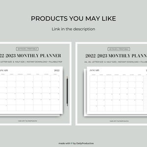Blank Monthly Calendar, Printable Calendar, Undated Monthly Planner ...