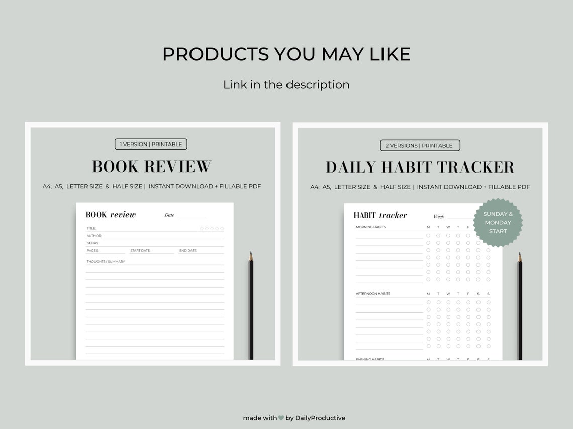 Book Tracker Printable Reading Log Book Tracker Journal - Etsy