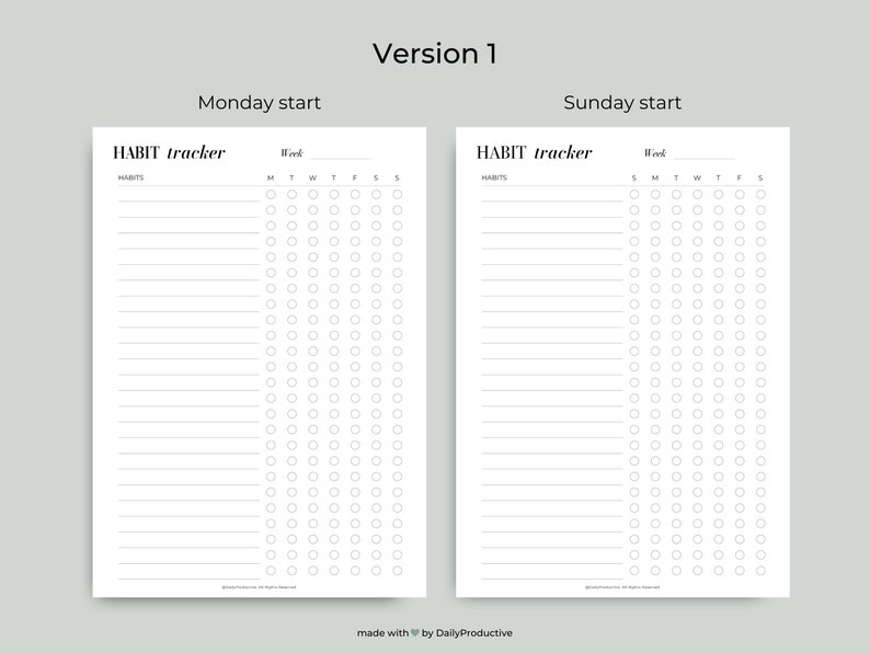 Weekly Habit Tracker, Habit Tracker Printable, Routine Tracker ...