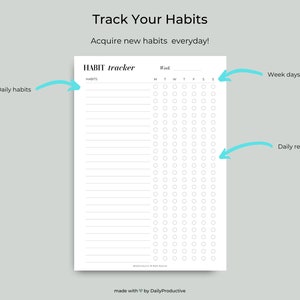 Weekly Habit Tracker, Habit Tracker Printable, Routine Tracker ...