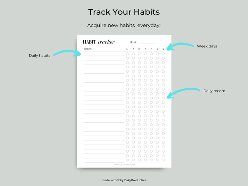 Weekly Habit Tracker, Habit Tracker Printable, Routine Tracker ...