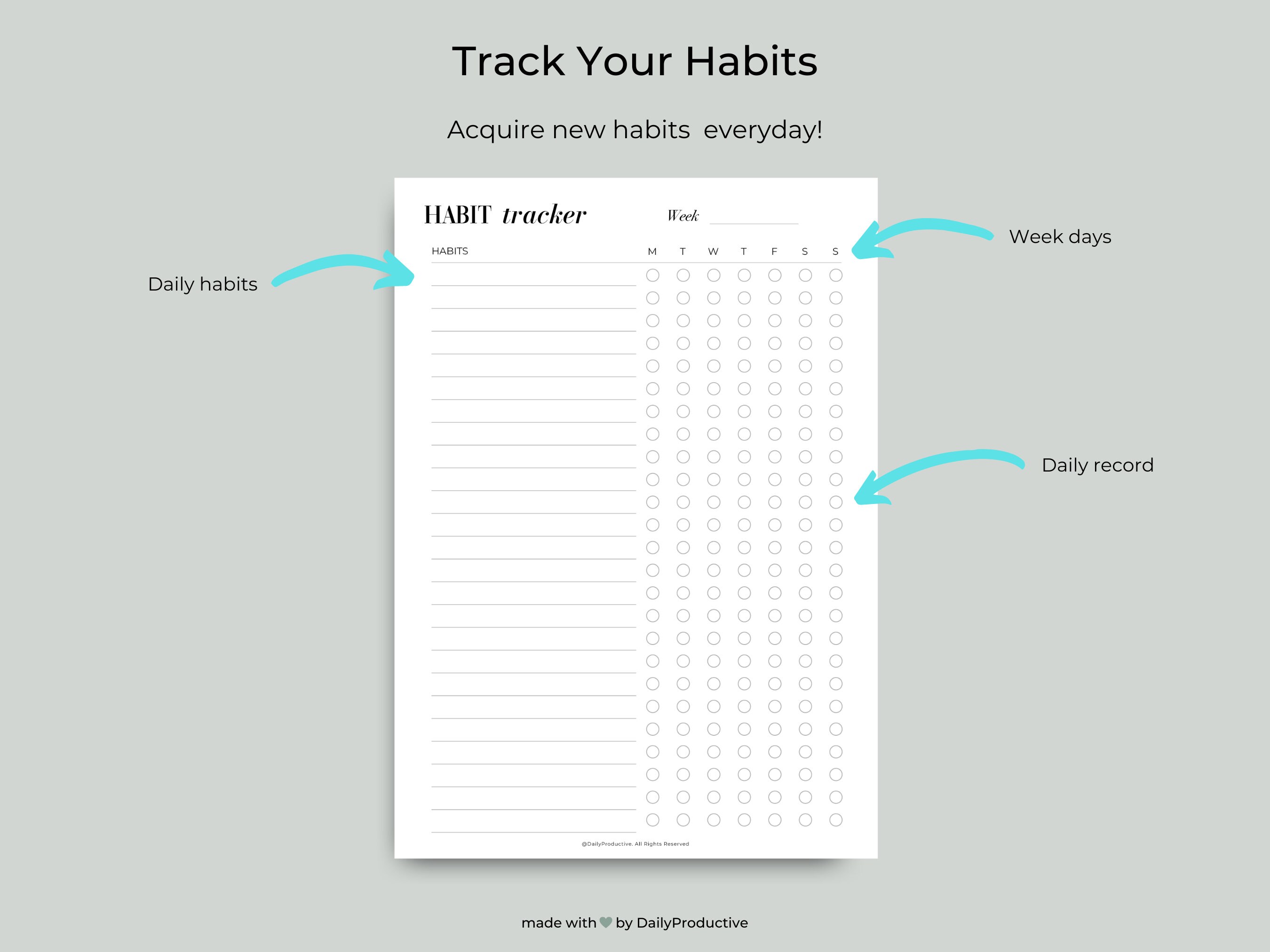 Weekly Habit Tracker, Habit Tracker Printable, Routine Tracker ...