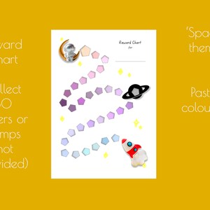 Printable Reward Chart Space Theme Music PDF - Etsy