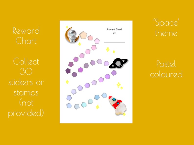 Printable Reward Chart Space Theme Music PDF - Etsy