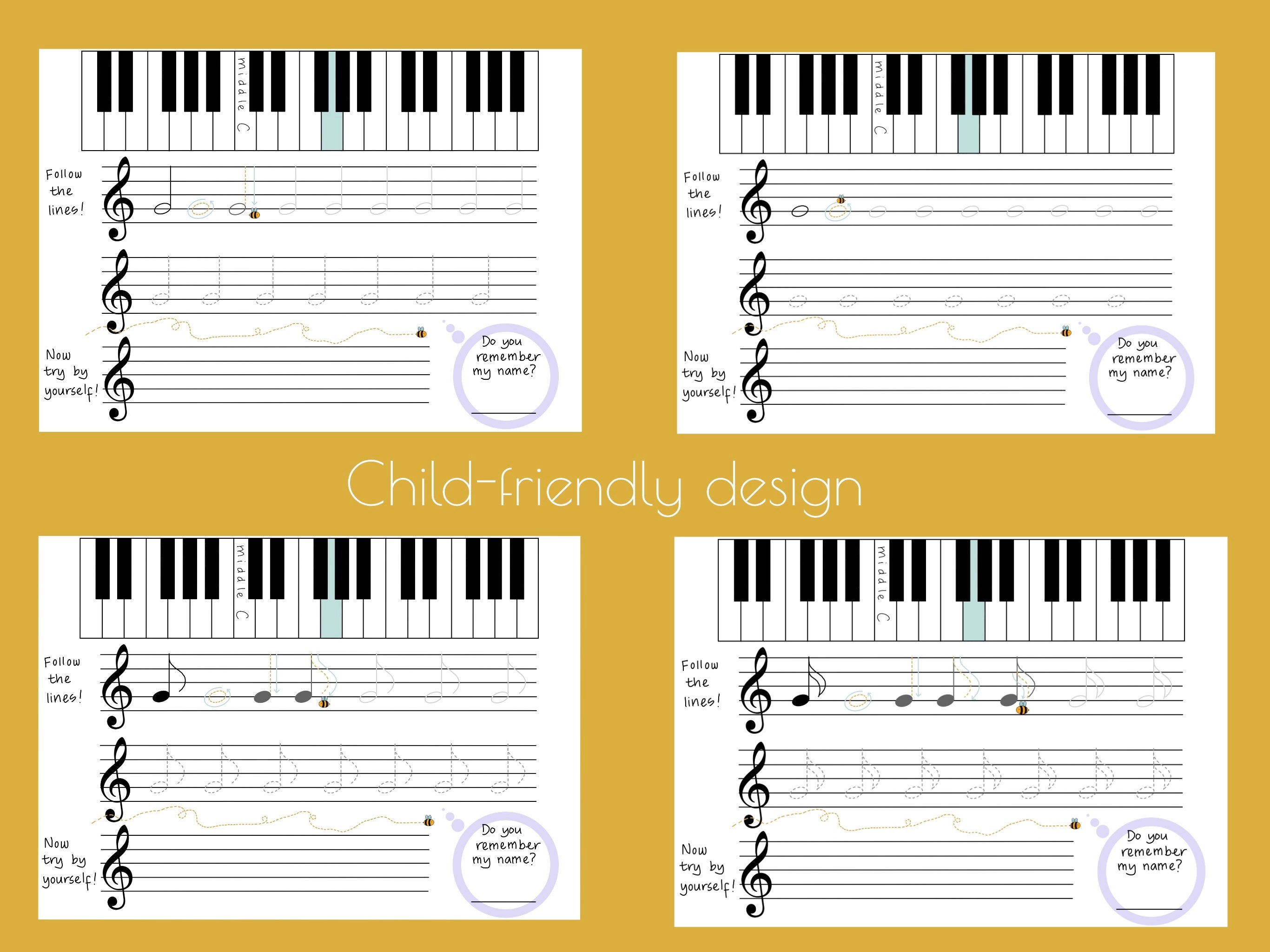 5 Printable Note Value Music Theory Worksheets Follow the Bee PDF ...