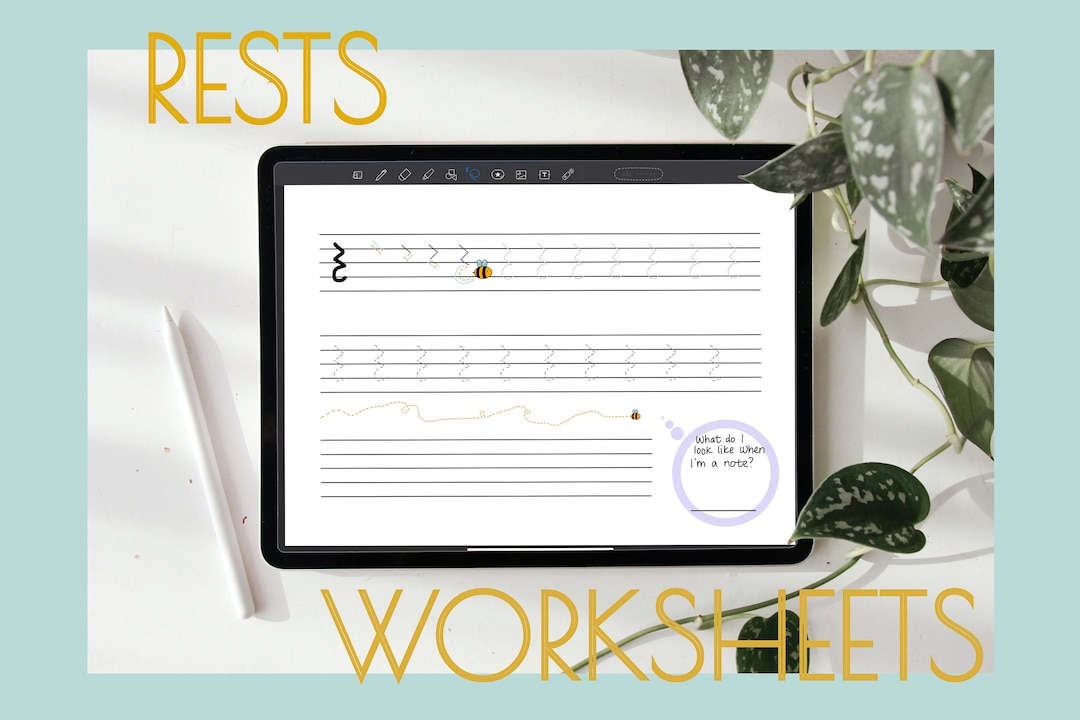4 Printable Music Theory Rests Worksheets Follow the Bee Big Manuscript ...