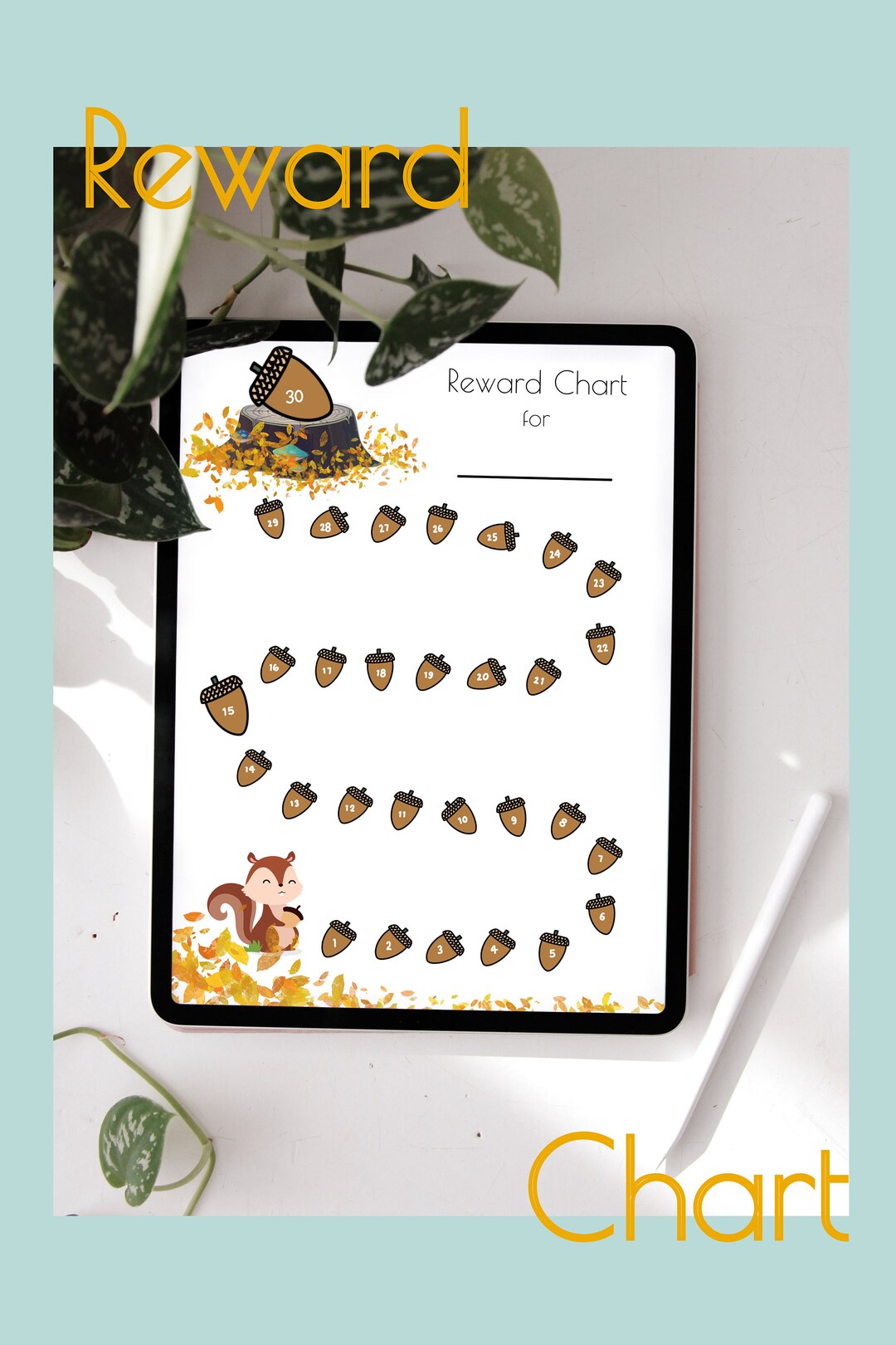 Printable Reward Chart Acorn Music PDF - Etsy