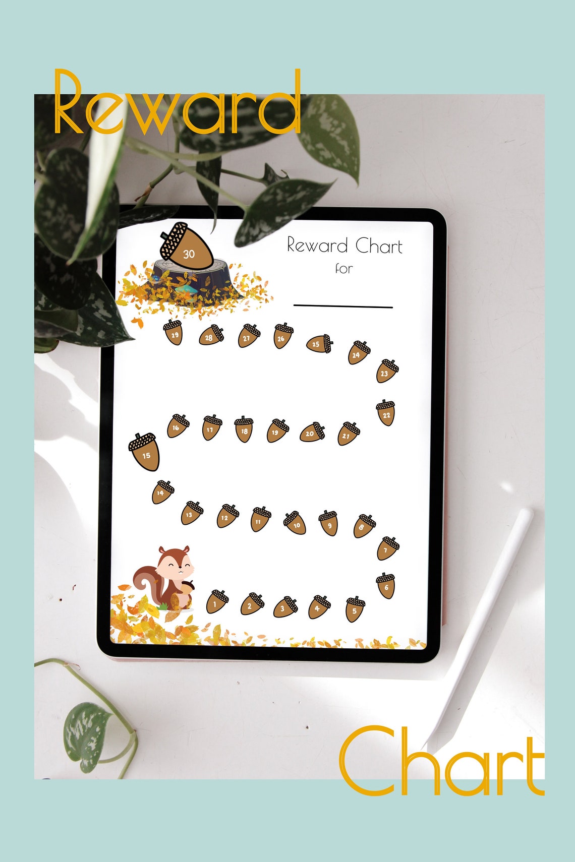 Printable Reward Chart Acorn Music PDF - Etsy