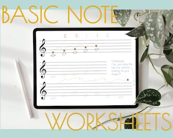 10 Printable Basic Note Music Theory Worksheets + NEW Free Ledger Line ...