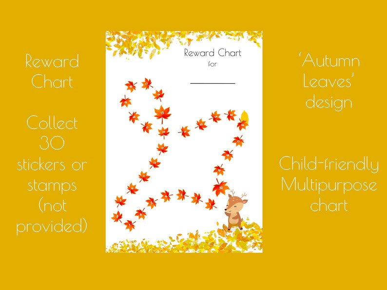 Printable Reward Chart Autumn Leaves Music PDF - Etsy