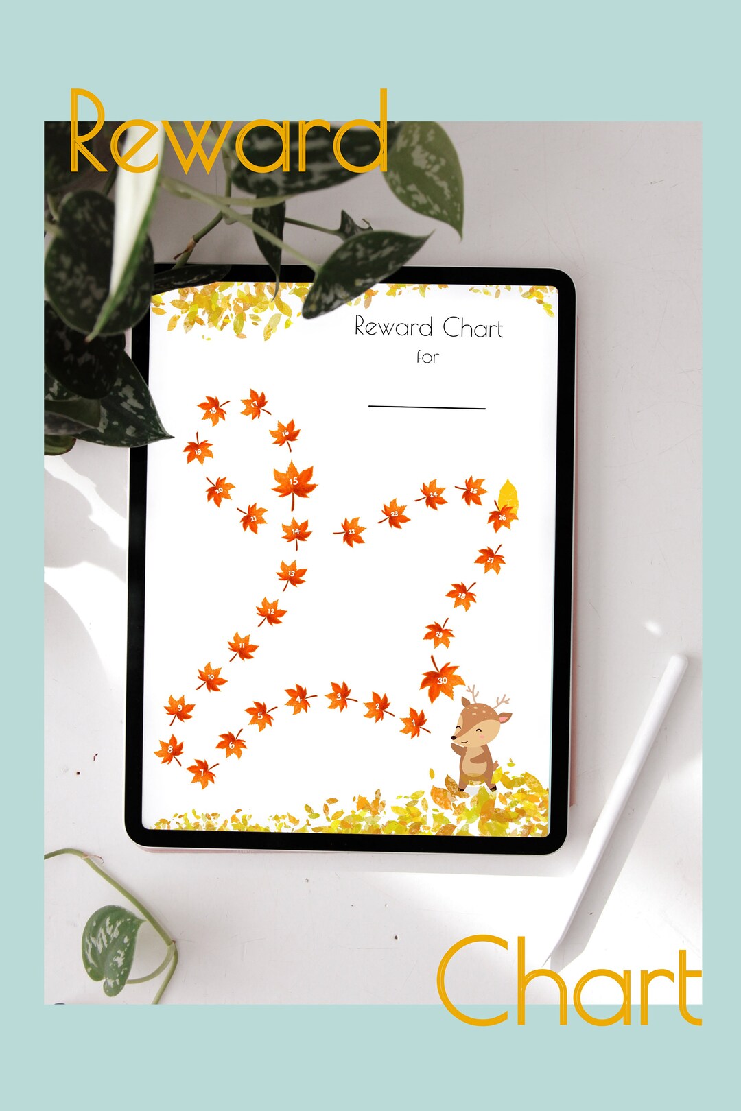 Printable Reward Chart Autumn Leaves Music PDF - Etsy