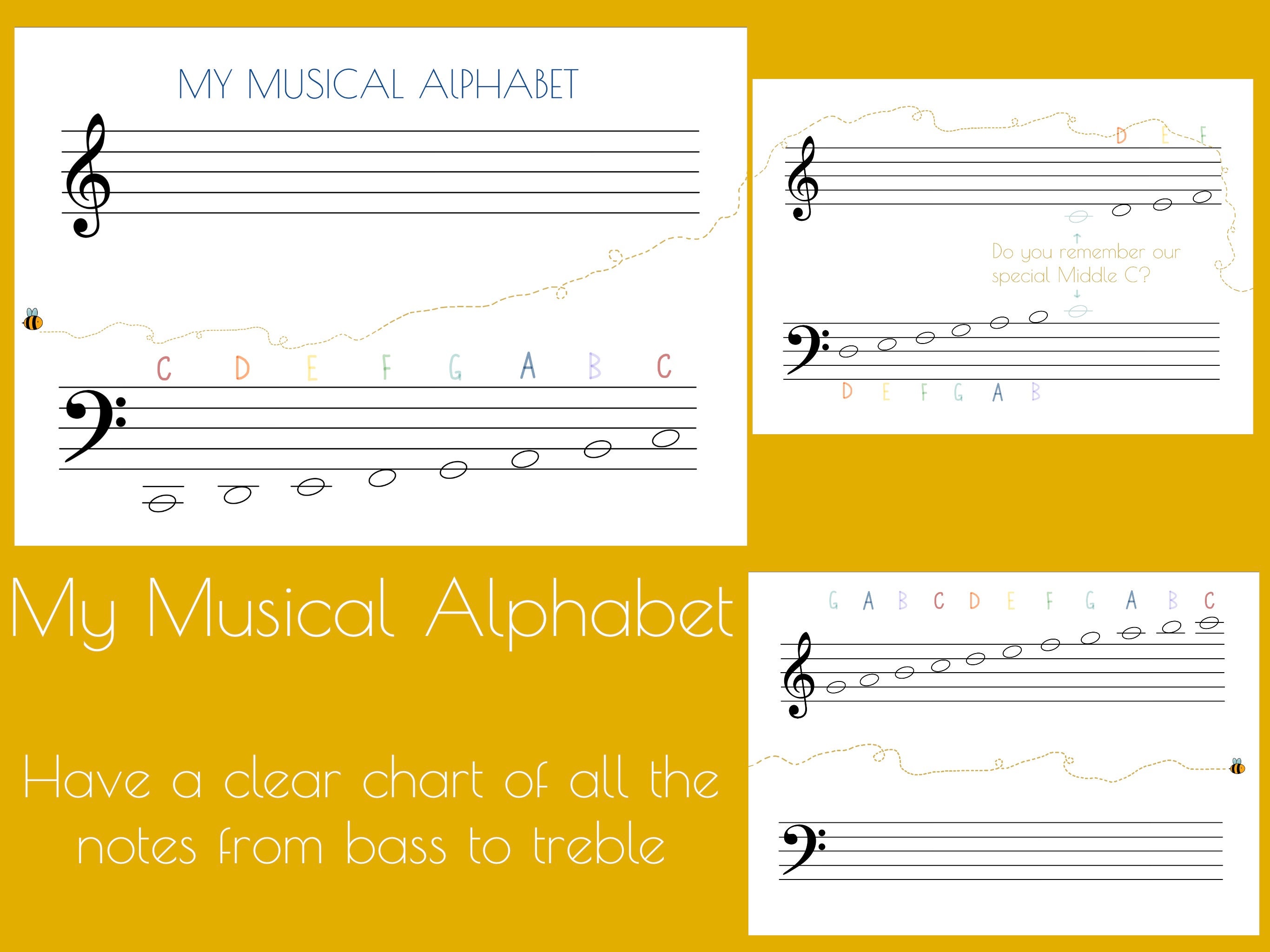 10 Printable Basic Note Music Theory Worksheets + NEW Free Ledger Line ...