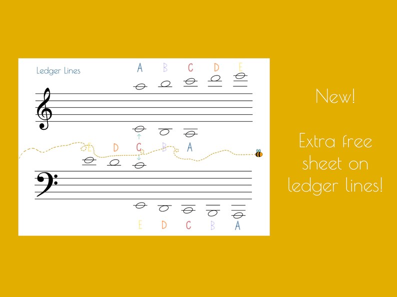 10 Printable Basic Note Music Theory Worksheets + NEW Free Ledger Line ...