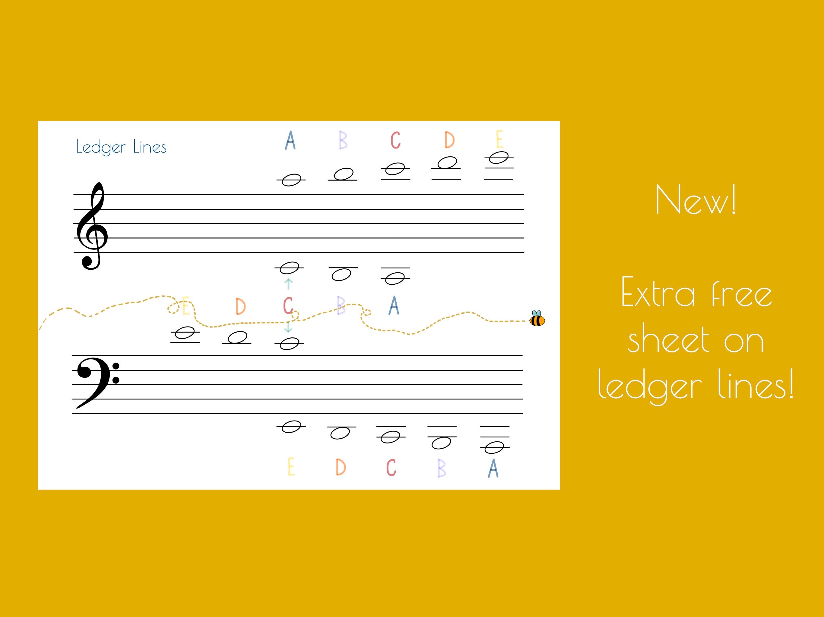 10 Printable Basic Note Music Theory Worksheets + NEW Free Ledger Line ...