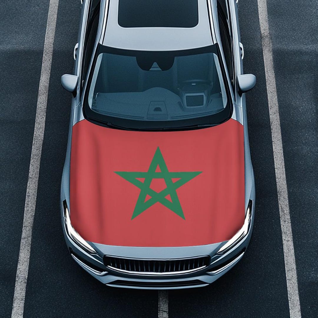 Morocco Car Hood Cover – Moroccan Flag Vehicle Decor, Patriotic Car ...