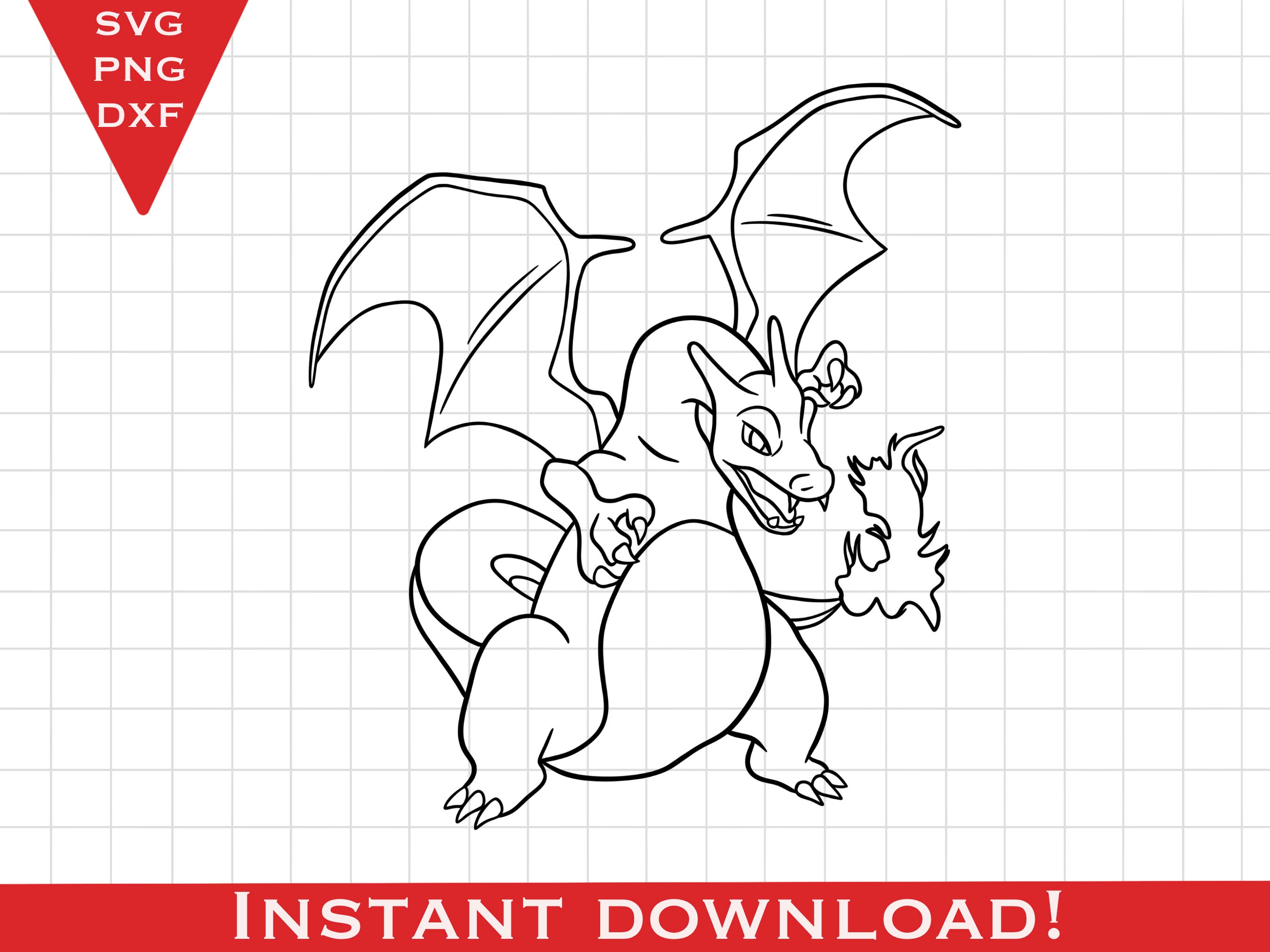 Charizard Pokemon Svg Clipart Cricut Silhouette Charmander - Etsy