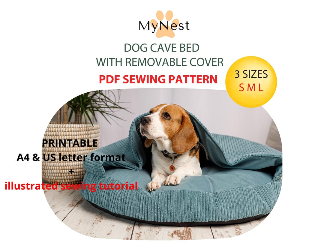 Dog Bed Sewing Pattern, Cave Bed Pattern PDF A4 US Letter, 3 Sizes DIY ...