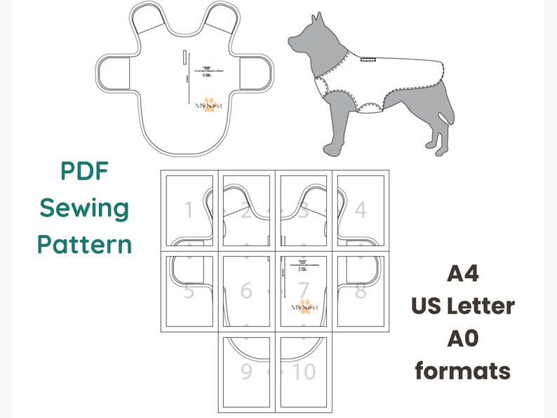 Dog Coat Sewing Pattern | 8 Sizes XXS-XXXL (PDF Pattern) - Etsy