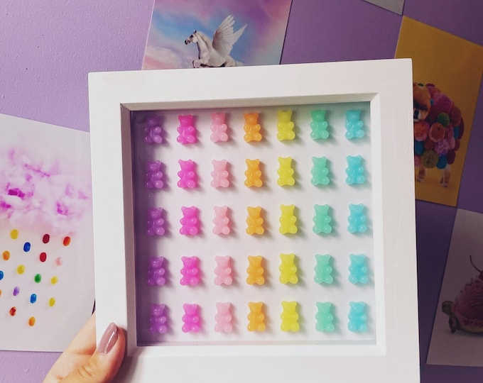 Rainbow Gummy Bear Boxframe/pastel/picture/funky/quirkydecor - Etsy