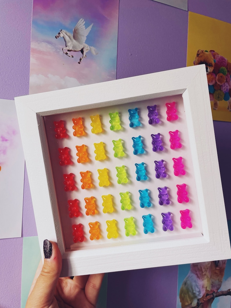 Rainbow Gummy Bear Box Frame Picture/bright/colourful/decor - Etsy