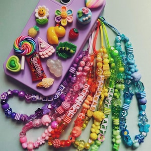 Funky Y2K Bead Phone Candy/phone Charm/phone Strap/wristlet/kandi ...