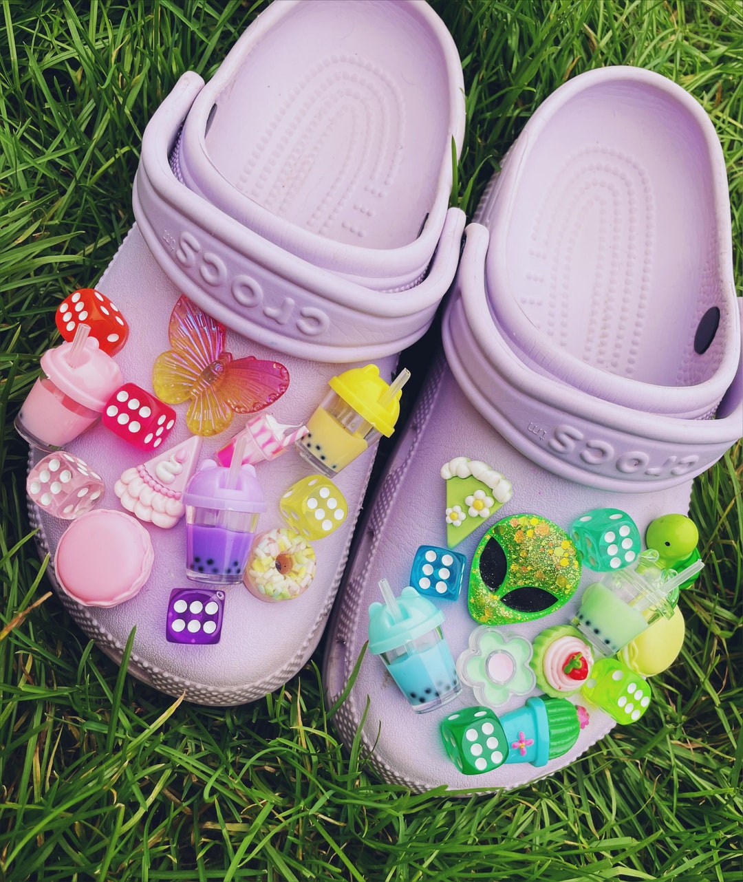 Fun Funky Shoe Charms/boba/bubble Tea Milk Tea/dice/milkshake - Etsy