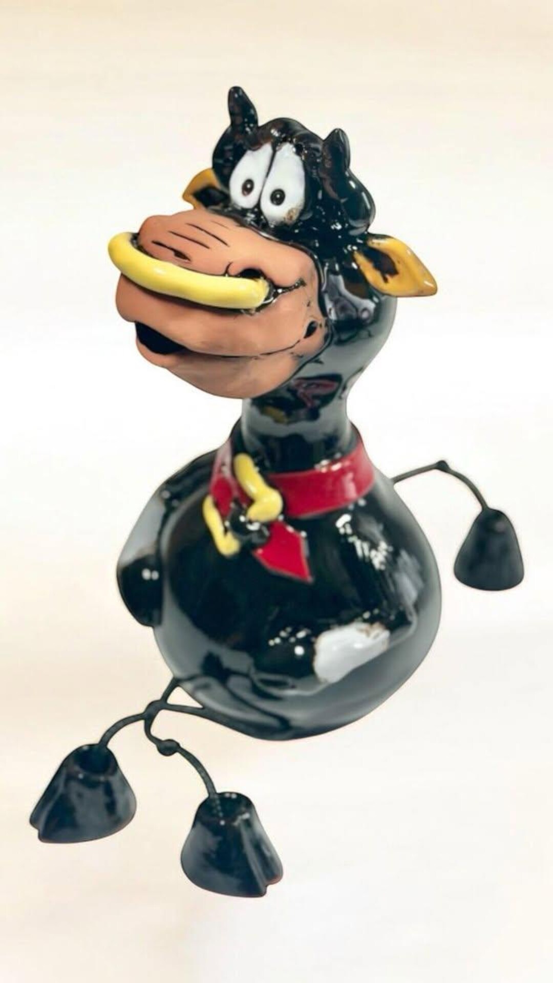 Handmade Black Ceramic Bull With Nose Ring, Quirky Ornament - Etsy UK