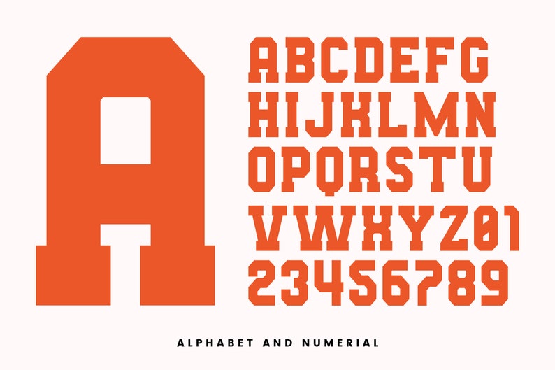 Modern Varsity Font SVG, Varsity Letter, Sports Font, Retro Font ...
