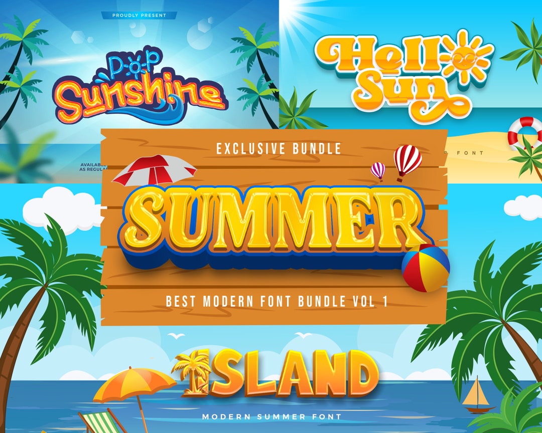 Modern Font, Commercial Fonts, Font, Font Bundle, Cursive Font, Summer ...
