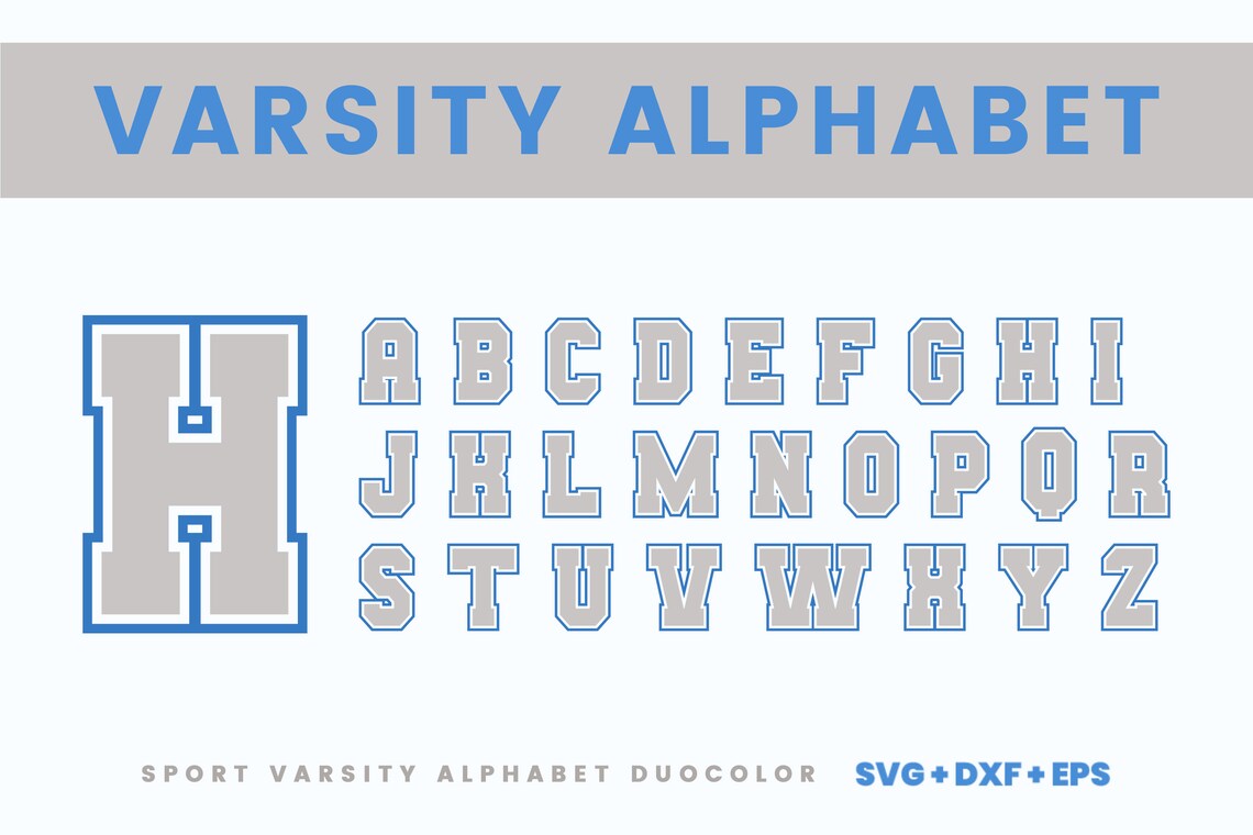 Modern Varsity Font SVG, Baseball Font, Modern Fonts, SVG File, Block ...