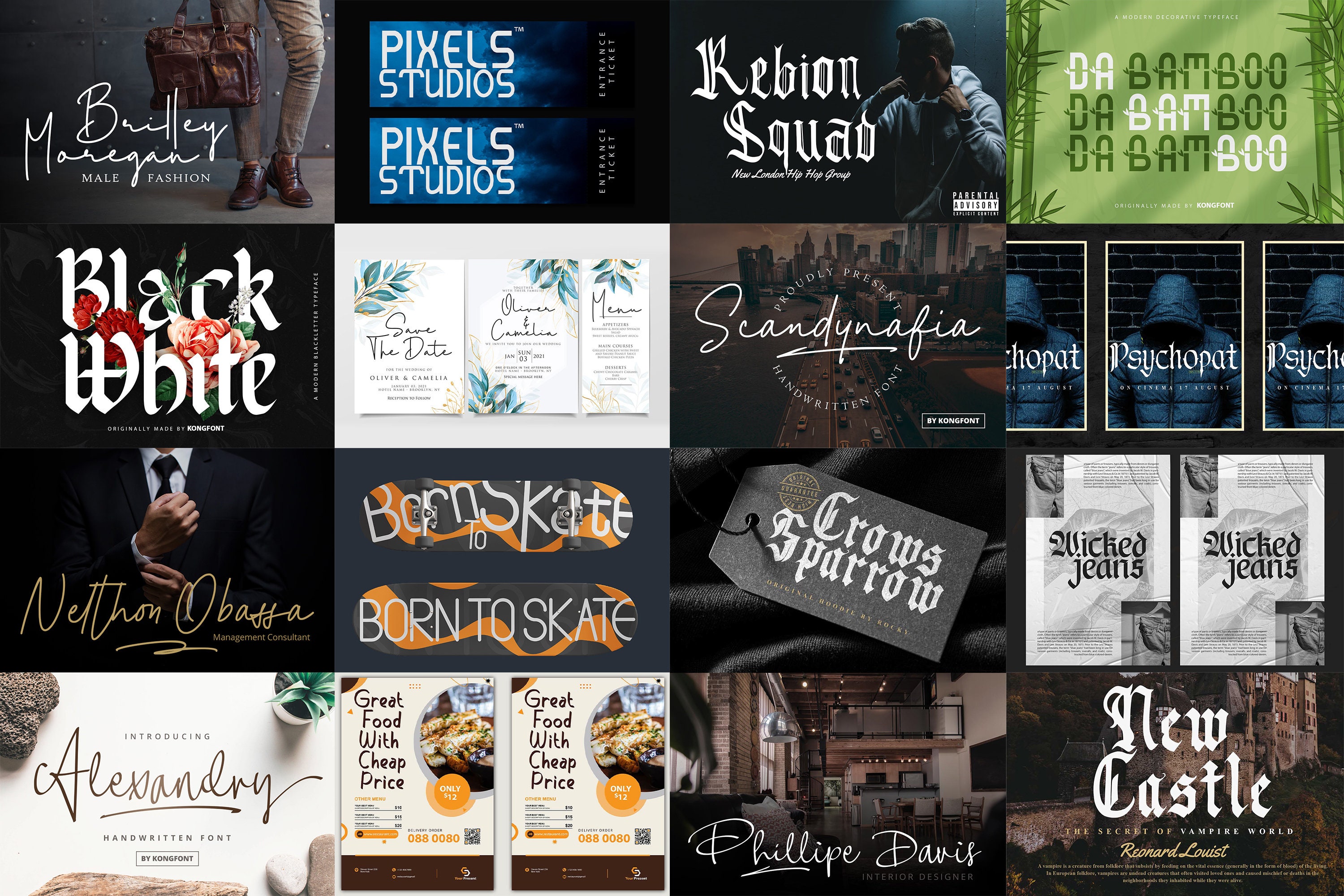 100 Modern Font Bundle, Procreate Font, Branding Font, Handwritten Font ...