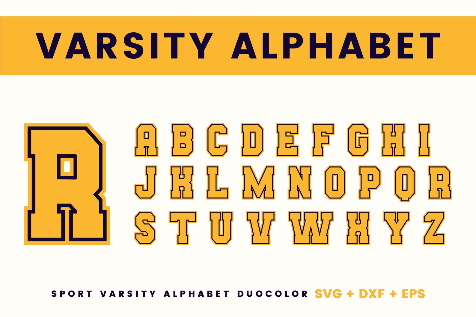 Modern Varsity Font SVG, Modern Fonts, Sports Font, Vector Font, Retro ...