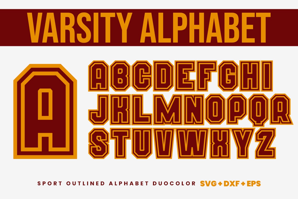 Modern Varsity Font SVG, Font SVG, Modern Art Font, Vector Font ...