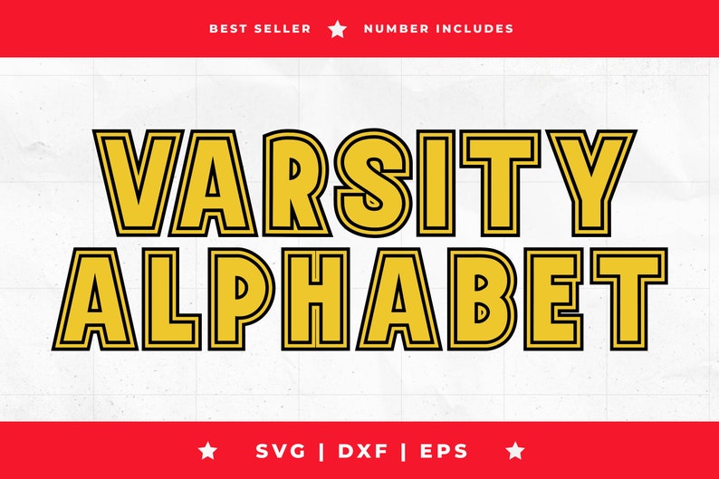 Modern Varsity Font SVG, Sports Font, Varsity Jacket, SVG File, Vector ...