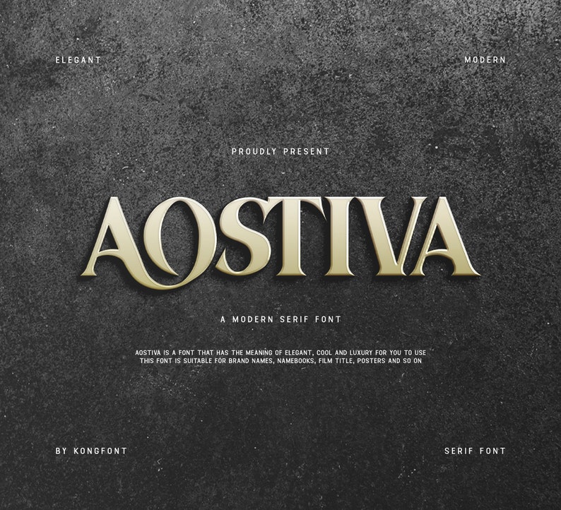 Aostiva Modern Serif Font, Elegant Typeface (TTF, OTF, WOFF) - Etsy