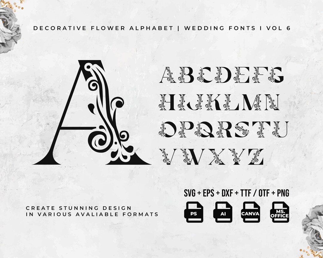 Modern Font, Decorative Font Ttf, Font, Cute Font, Elegant Font, Floral ...