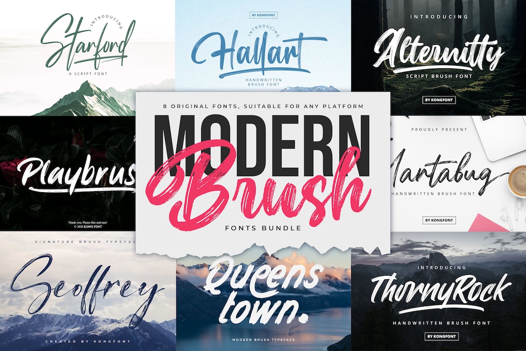 Modern Brush Font Bundle, Brush Font, Adventure Font, Handwritten Font, Brush Fonts, Modern Font ...