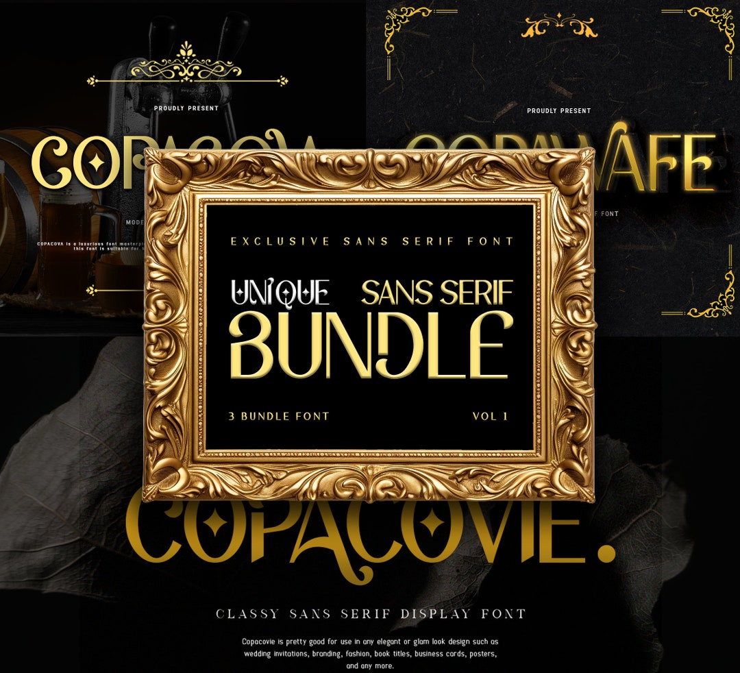 Bundle Unique Sans Serif Font Vol 1 Distinctive Typeface Collection ...