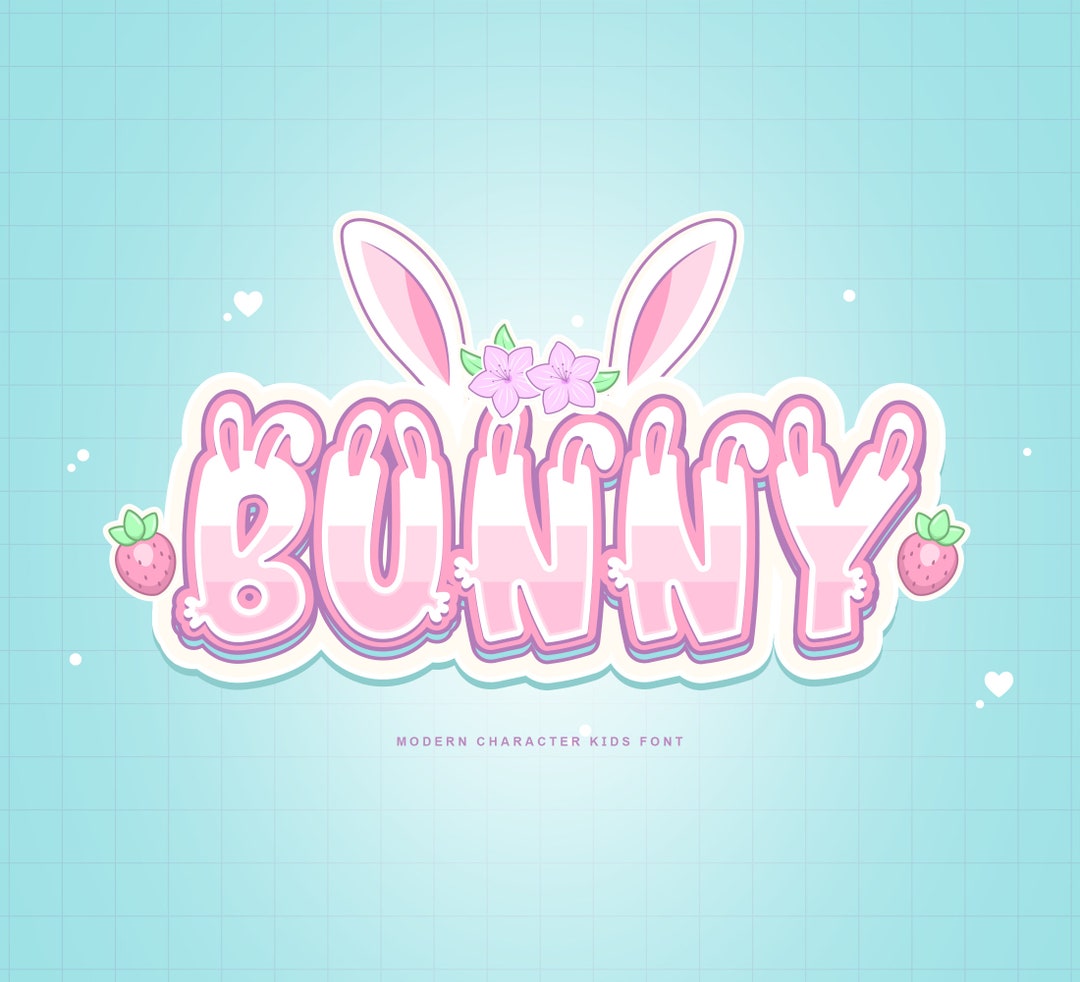 Modern Font, Bunny Font, Kids Font, Karakter Font, Playful Typeface ...