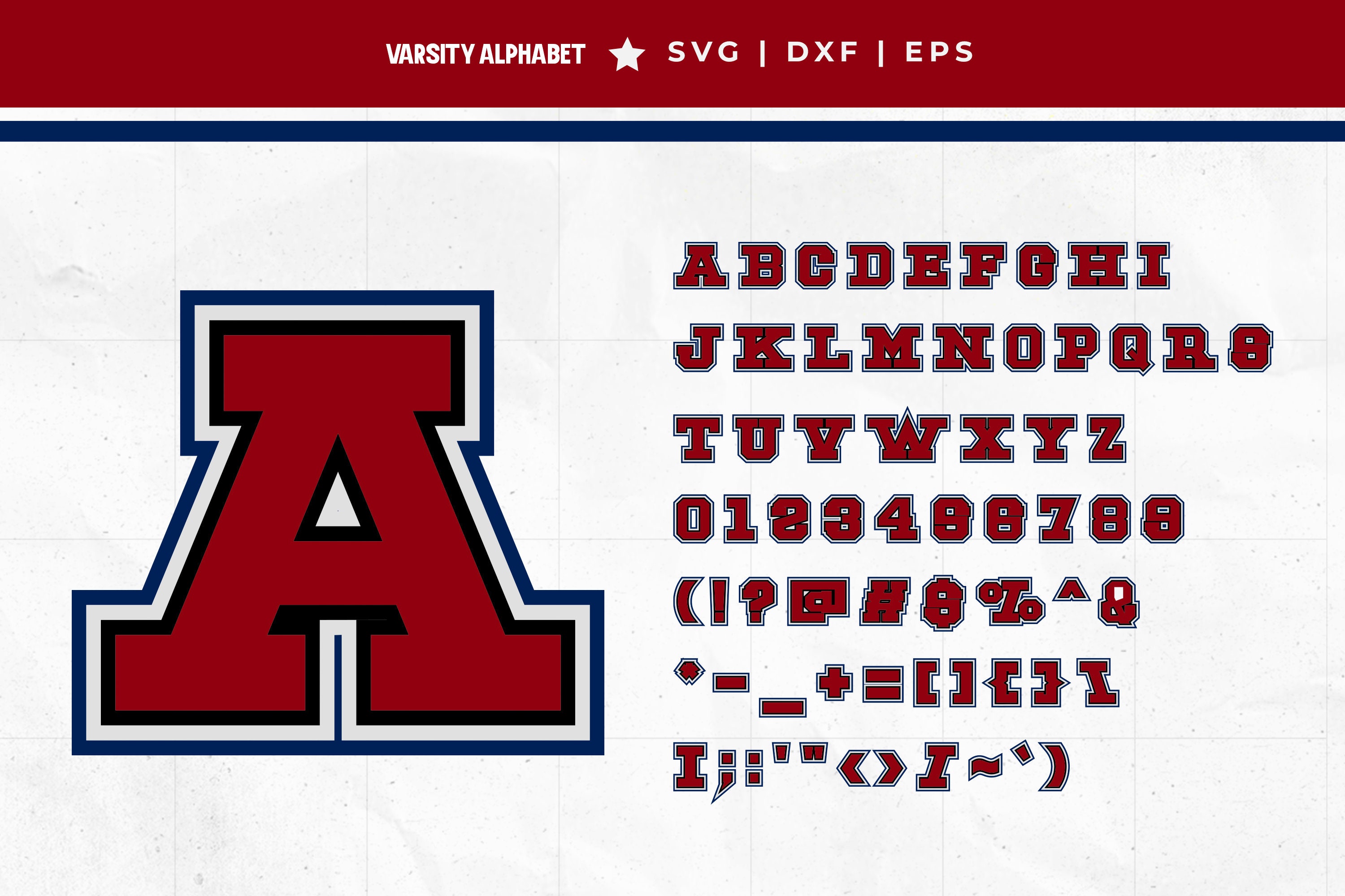 Modern Varsity Font SVG, Varsity Font, Modern Fonts, Varsity Jacket ...
