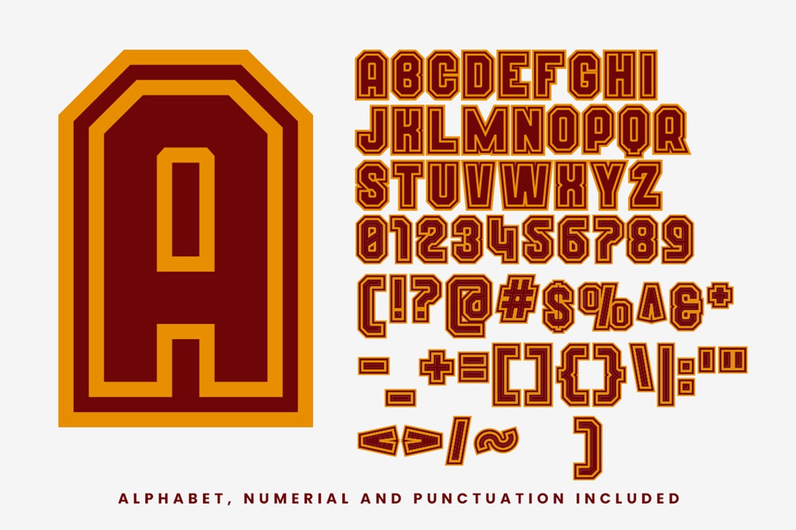 Modern Varsity Font SVG, Font SVG, Modern Art Font, Vector Font ...