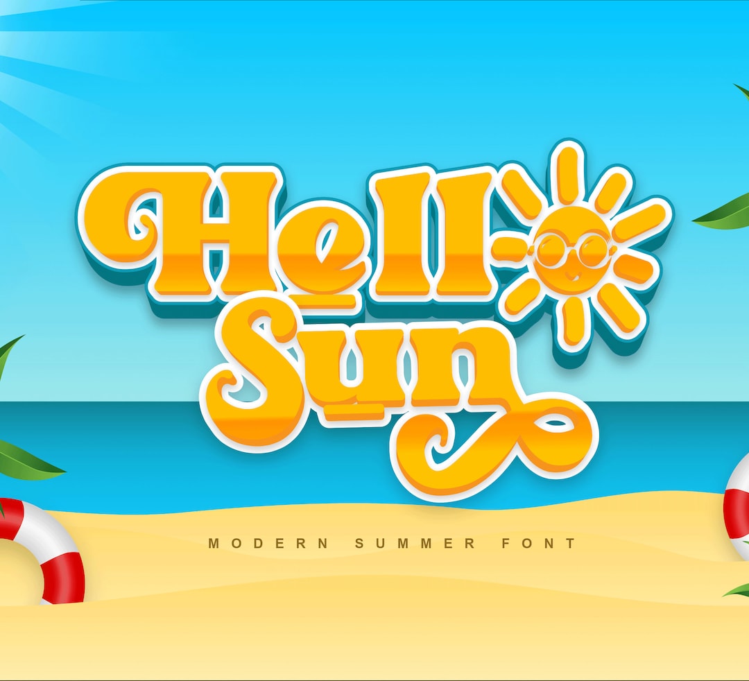 Modern Font, Hello Sun Font, Serif Font, Summer Font, Playful Font - Hello Sun Modern Summer ...