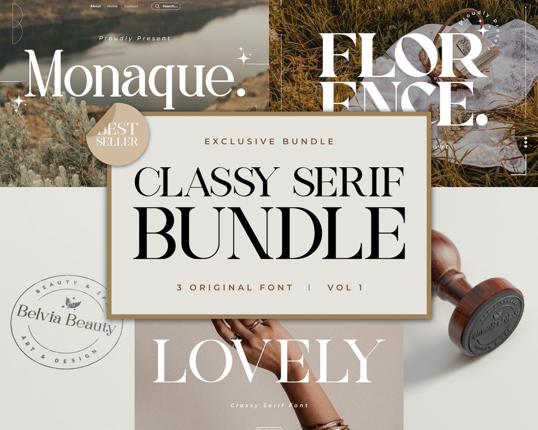 Serif Font Bundle Collection of 3 Diverse and Elegant Serif Fonts Vol 1 ...