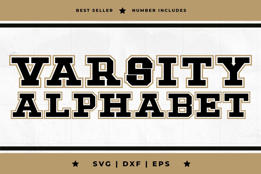 Modern Varsity Font SVG, Retro Font, Font Varsity Letter, Varsity ...