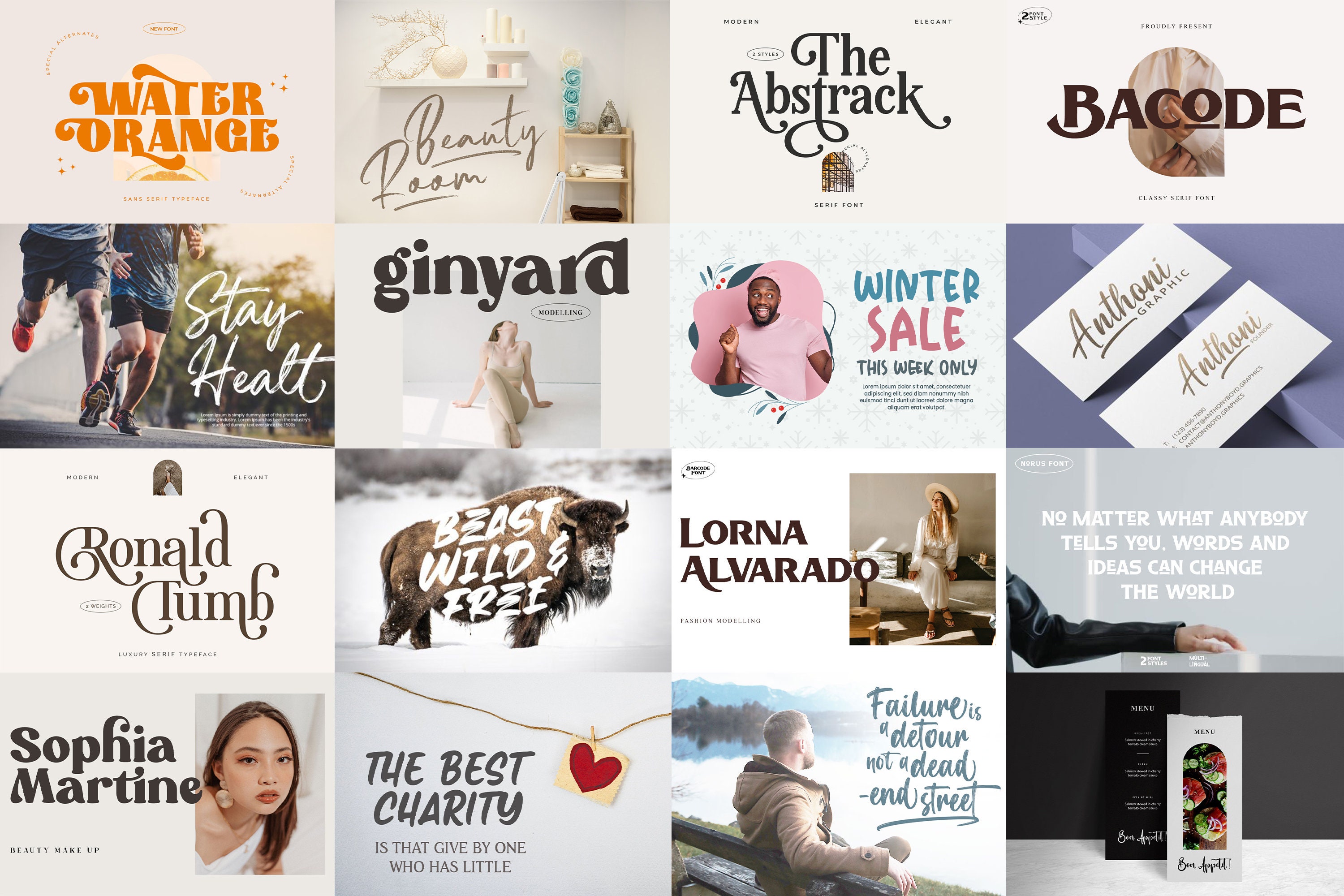 100 Modern Font Bundle, Procreate Font, Branding Font, Handwritten Font ...