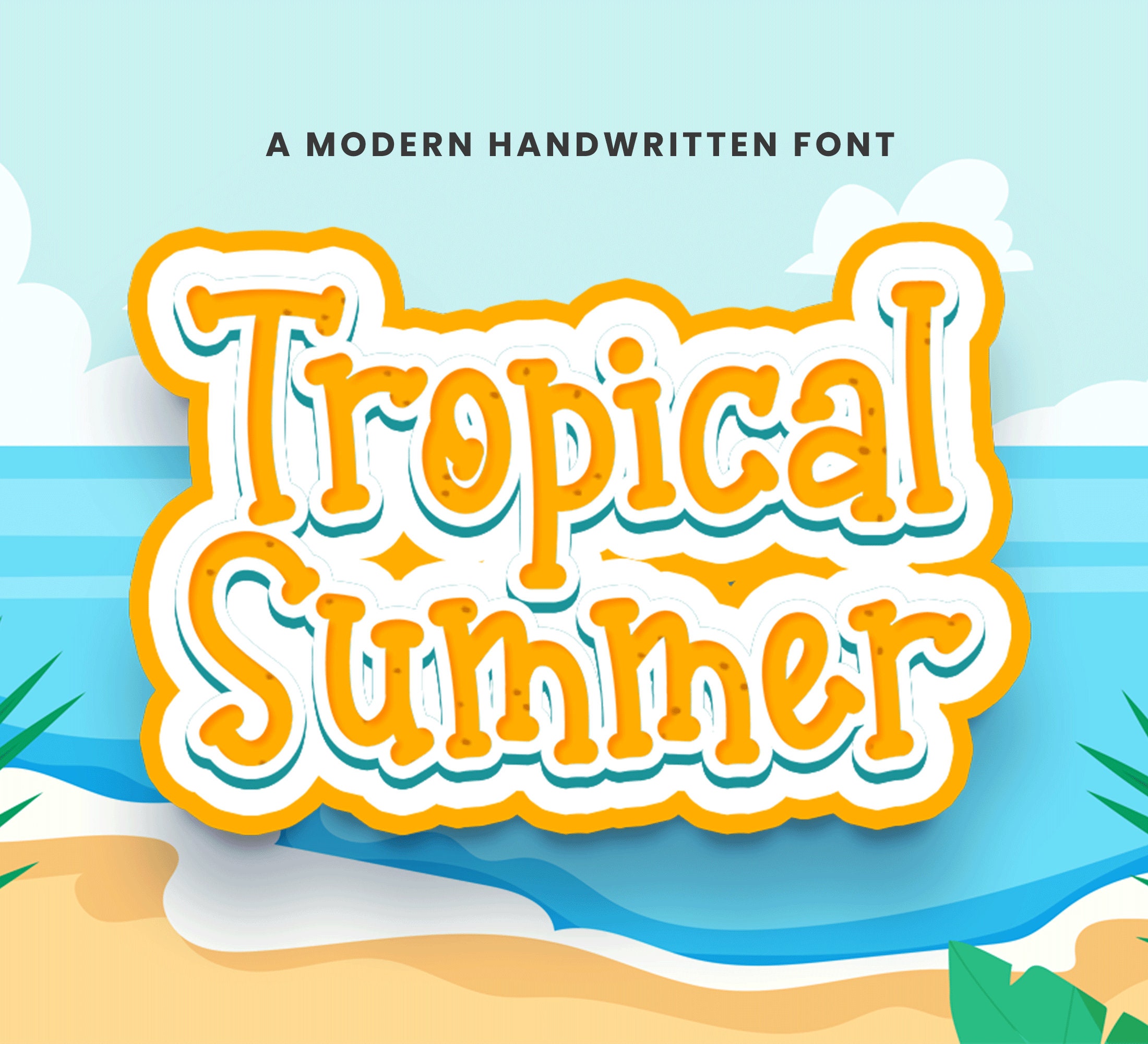 Modern Font, Script Font, Handwritten Font, Summer Font Tropical Summer ...