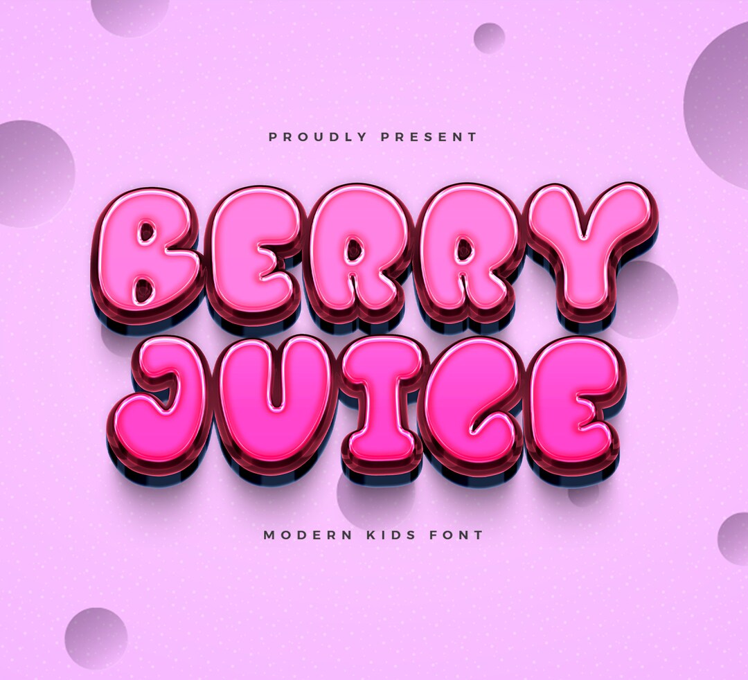 Berry Juice Display Font, Modern Kids Font (TTF, OTF, WOFF) - Etsy