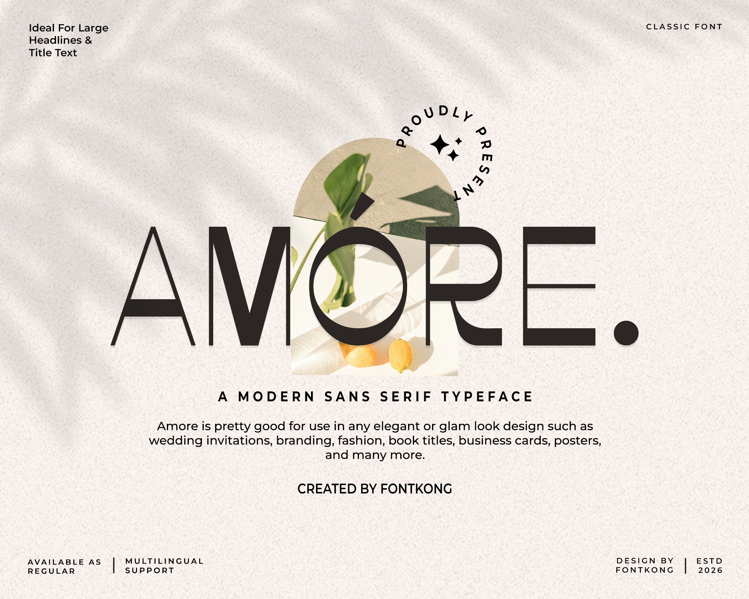 Amore Modern Sleek Sans Serif Typeface for Contemporary Branding ...