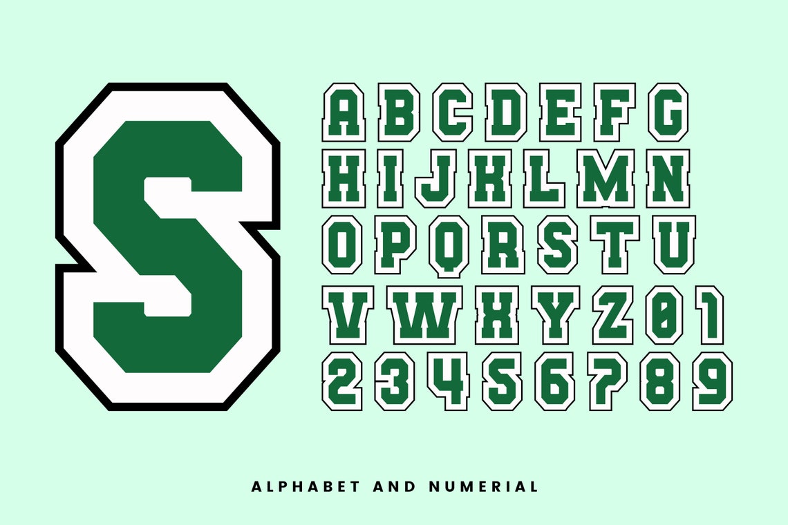 Modern Varsity Font SVG, Varsity Font, Baseball Font, Varsity Letters ...
