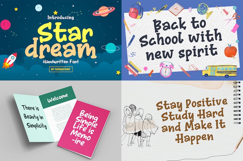 Modern Kids Font Bundle, Cricut Fonts, Girly Fonts, Fun Font, Smooth ...